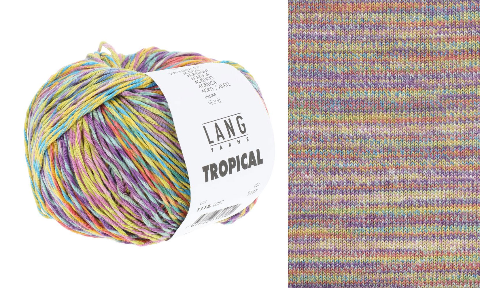 Lang Yarns Tropical - Pelote de 50 gr - Coloris 0052 Multicolor Pastel ...